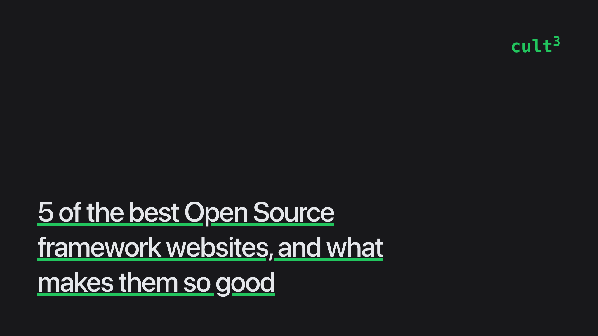 5 of the best Open Source framework websites, and what makes them so ...