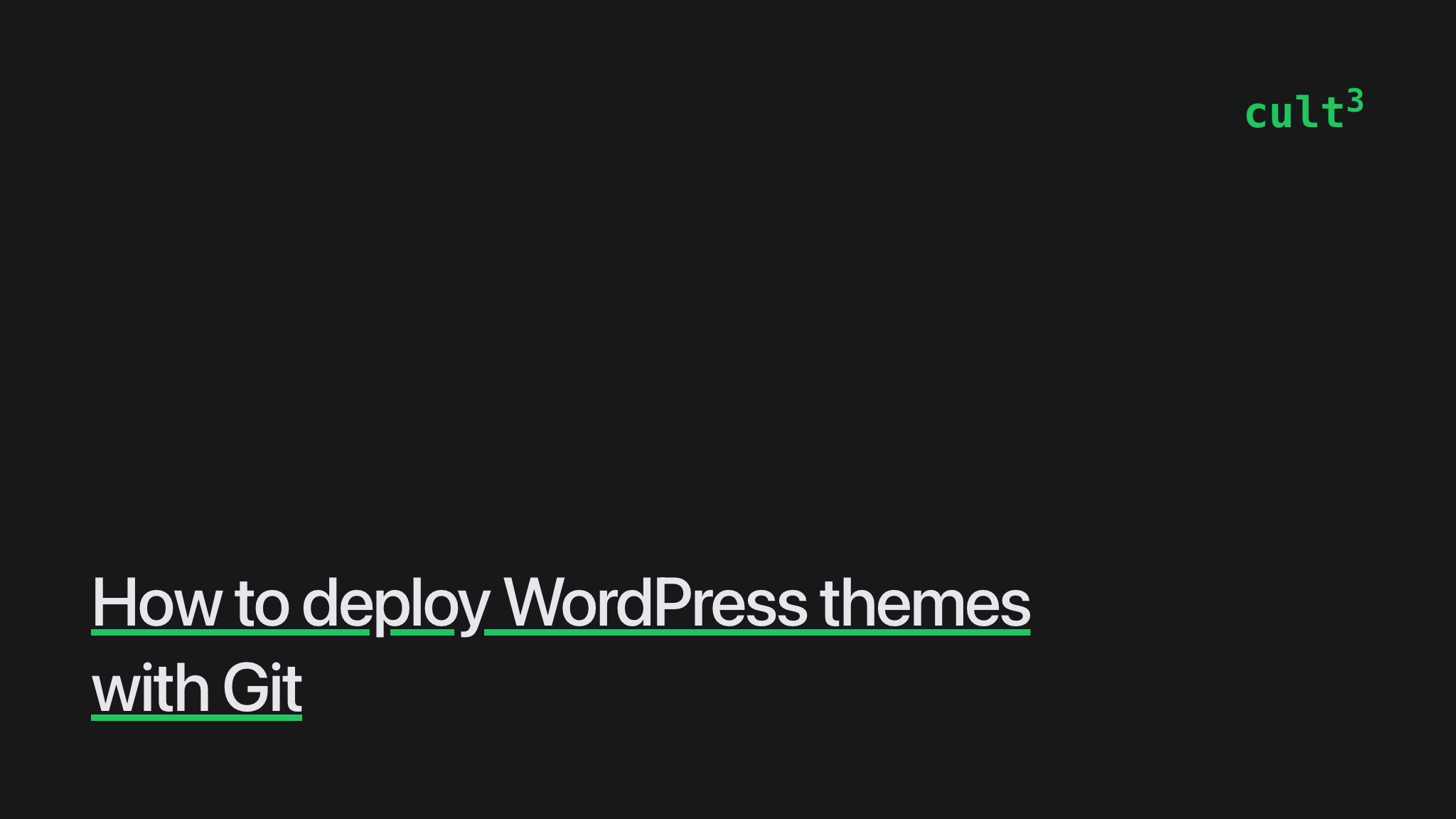 How to deploy WordPress themes with Git | Culttt How to deploy WordPress themes with Git | Culttt