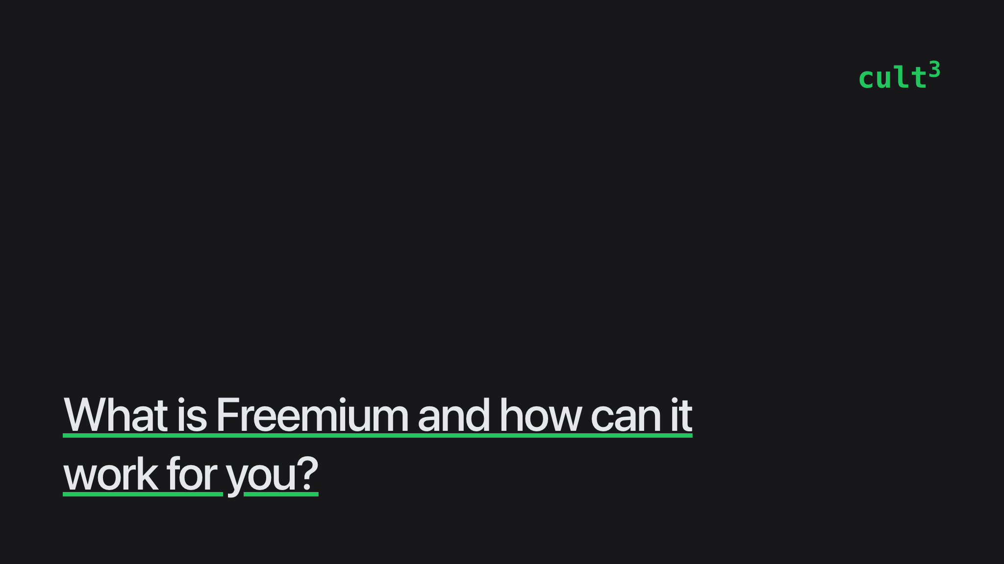What is Freemium and how can it work for you? | Culttt