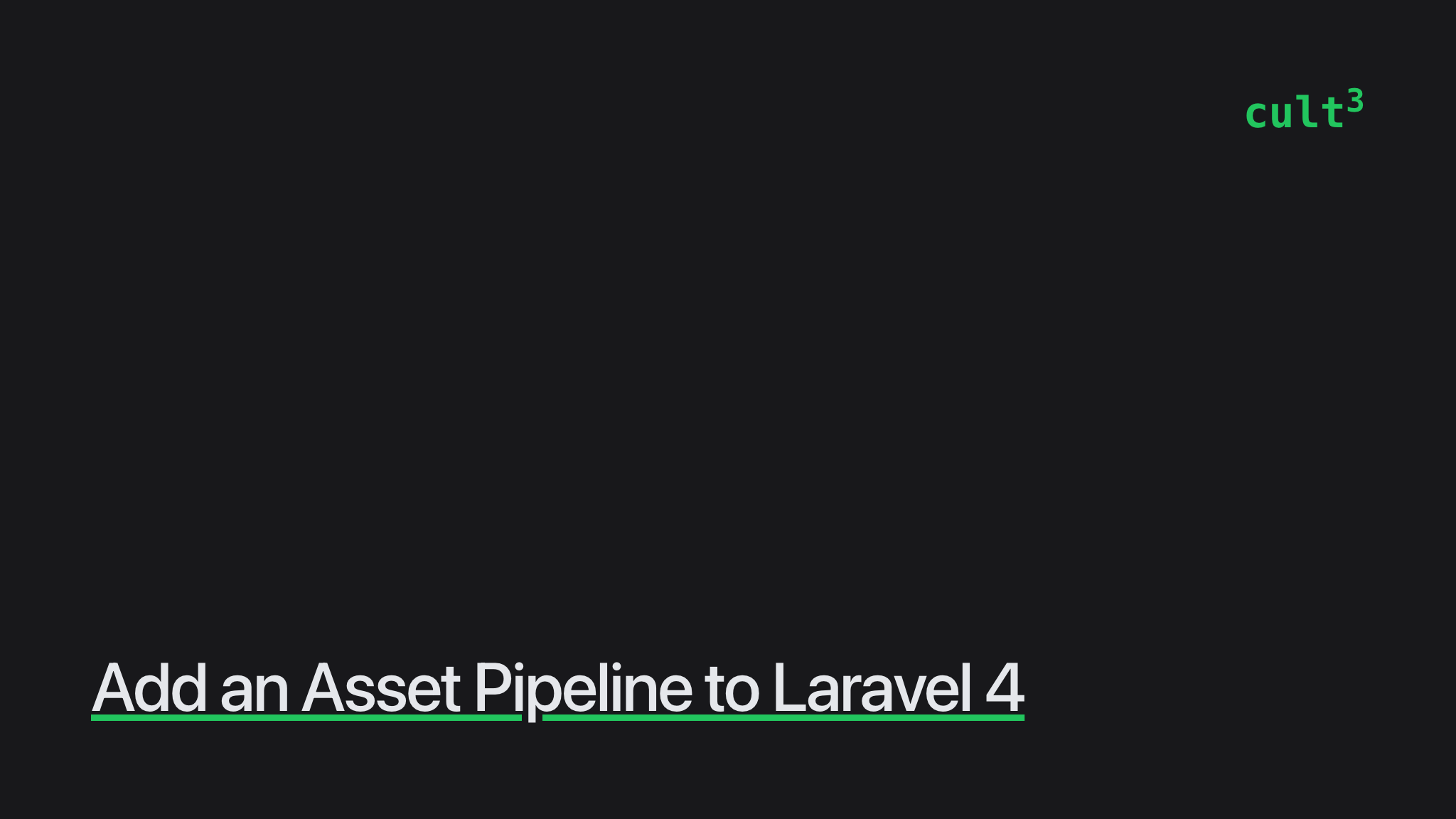 Add an Asset Pipeline to Laravel 4 | Culttt