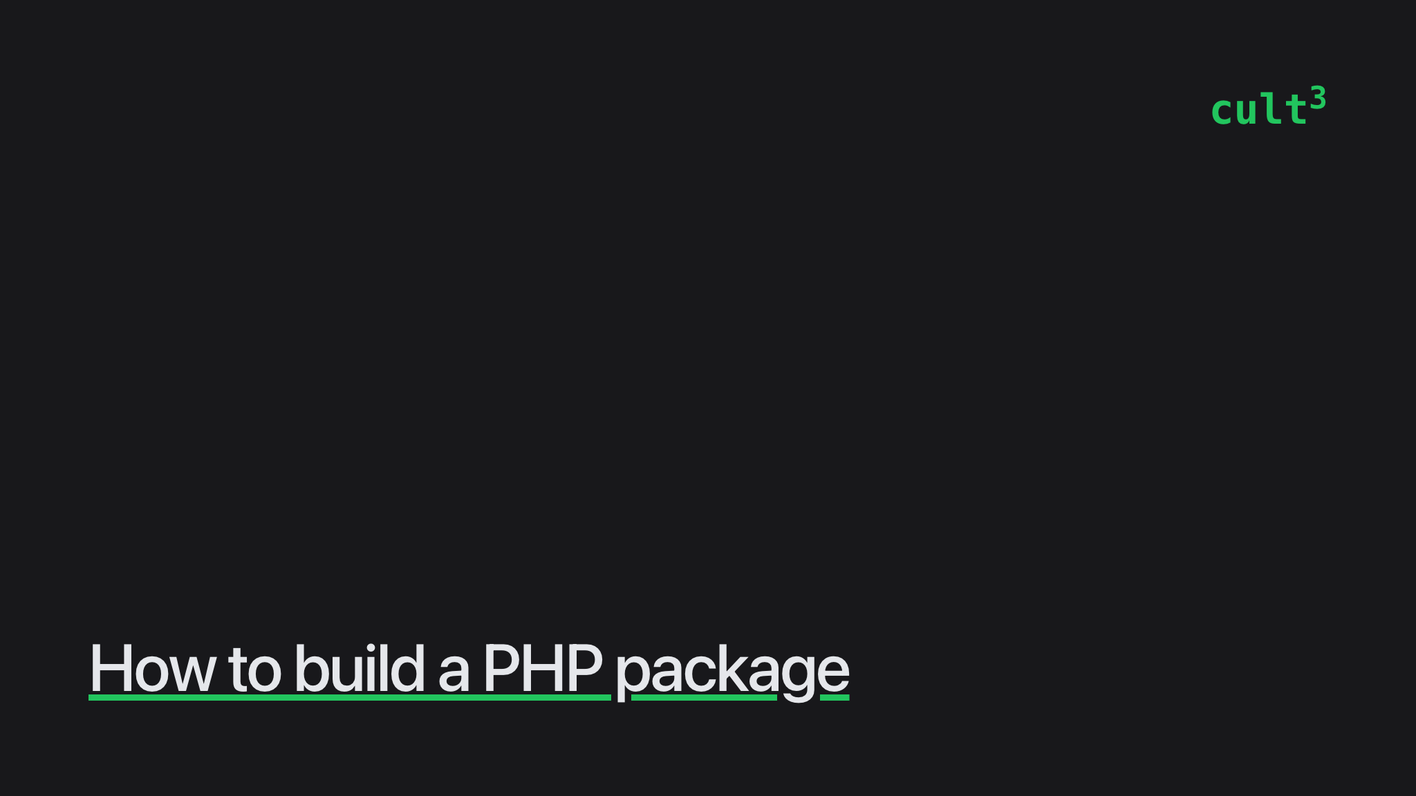 How to build a PHP package | Culttt How to build a PHP package | Culttt