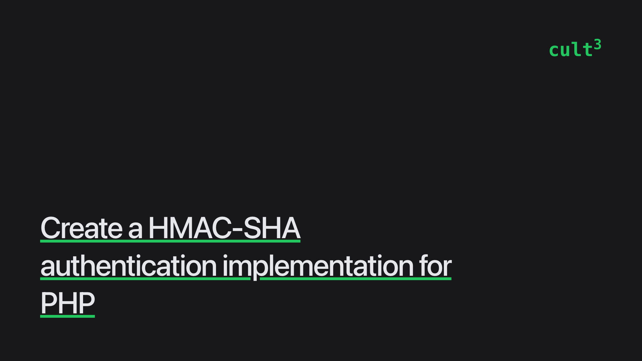 Create A Hmac Sha Authentication Implementation For Php Culttt