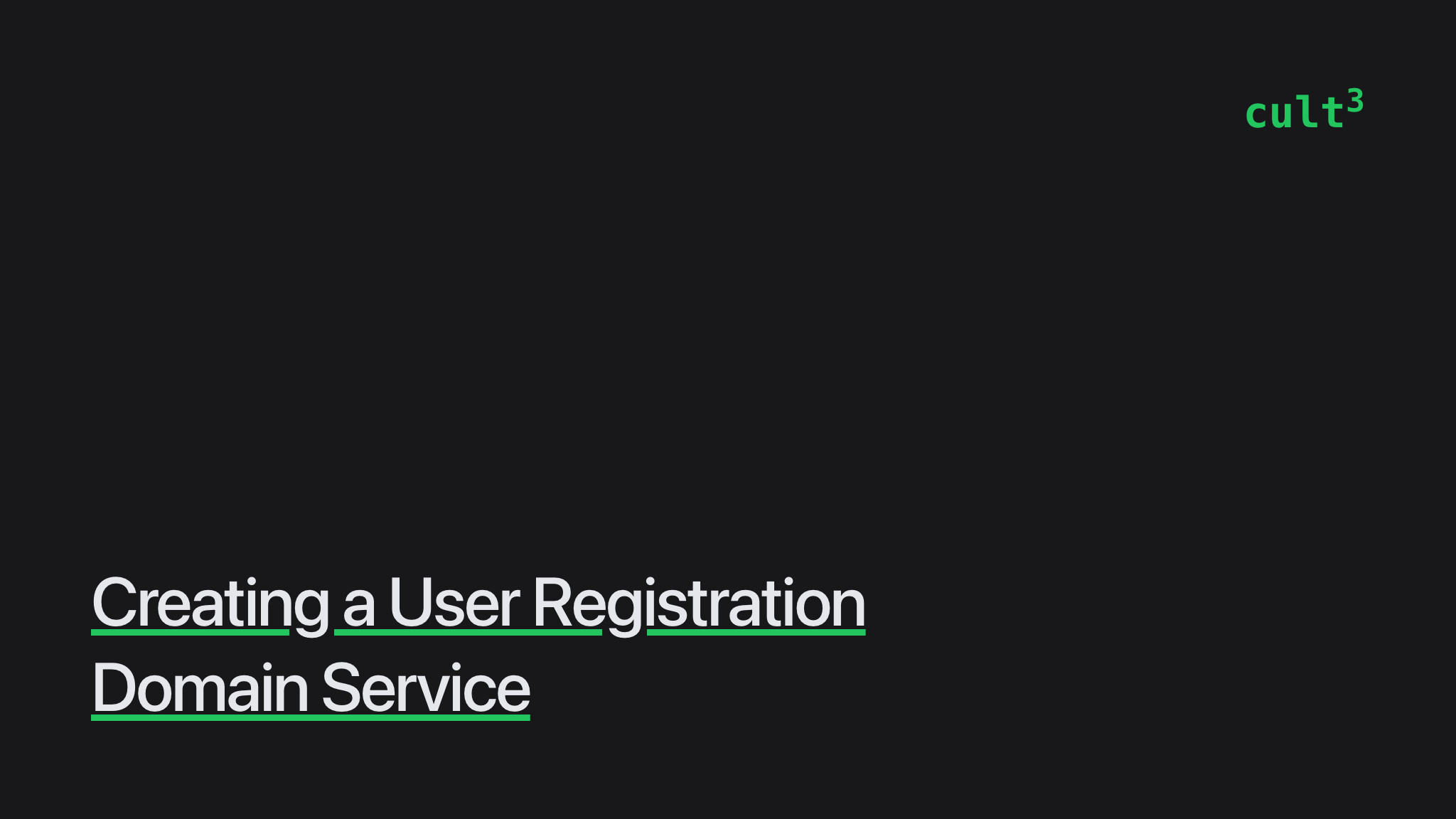 Creating a User Registration Domain Service | Culttt