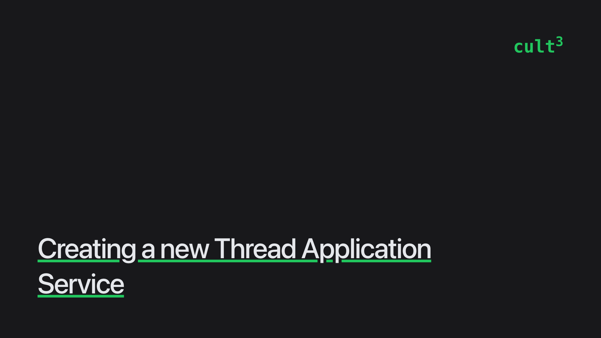Creating a new Thread Application Service | Culttt