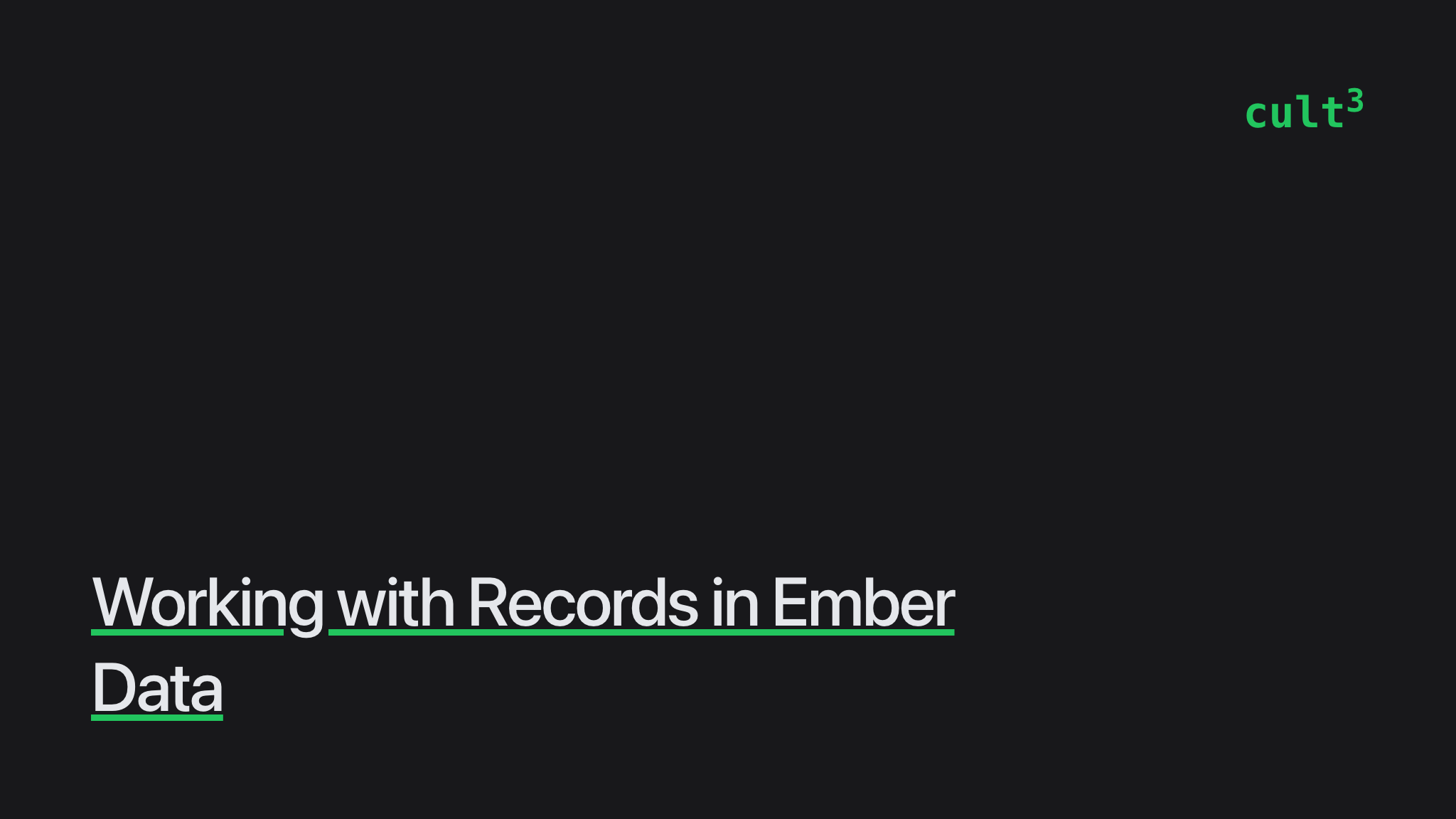 Working with Records in Ember Data | Culttt