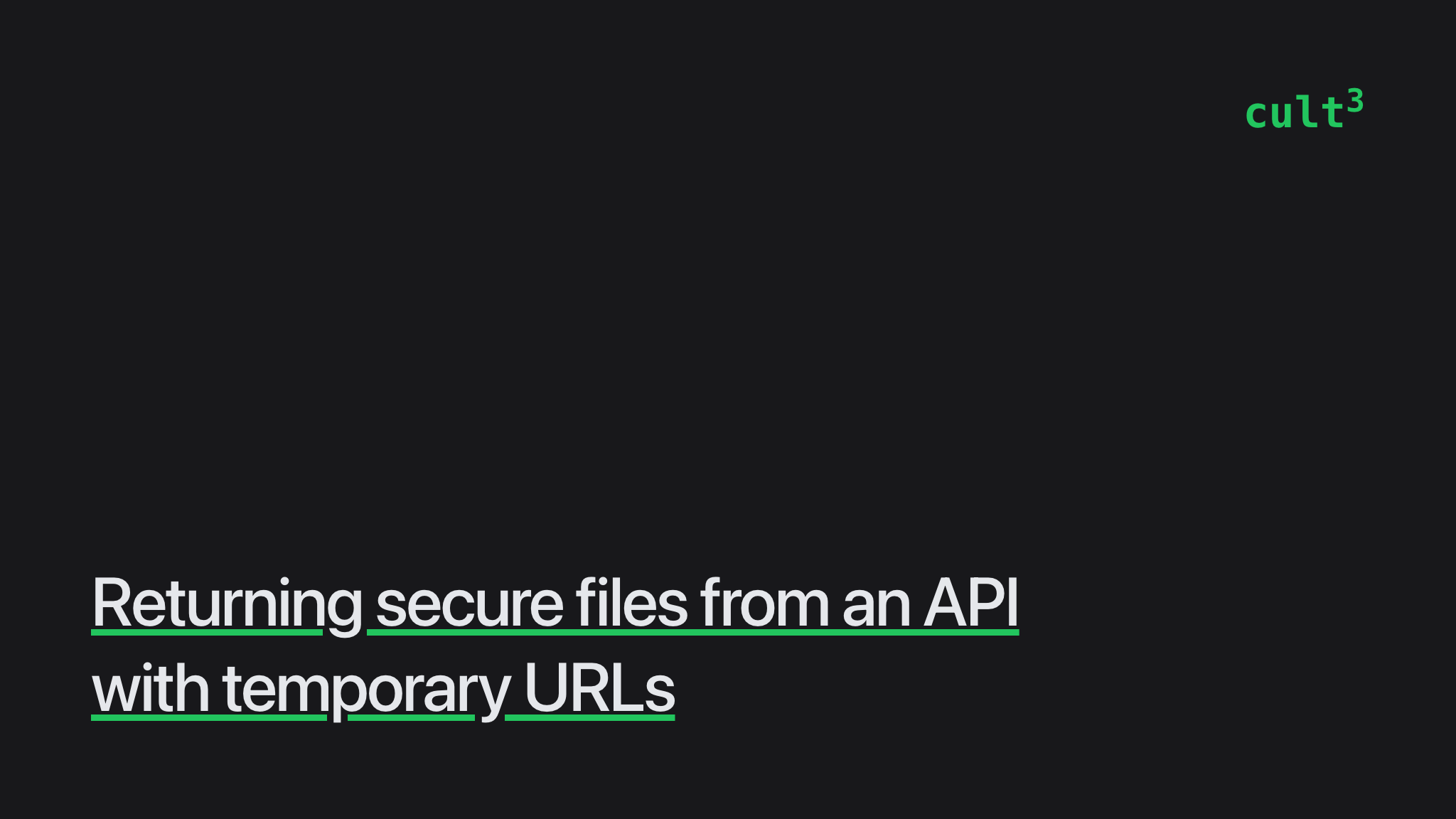 Returning secure files from an API with temporary URLs | Culttt