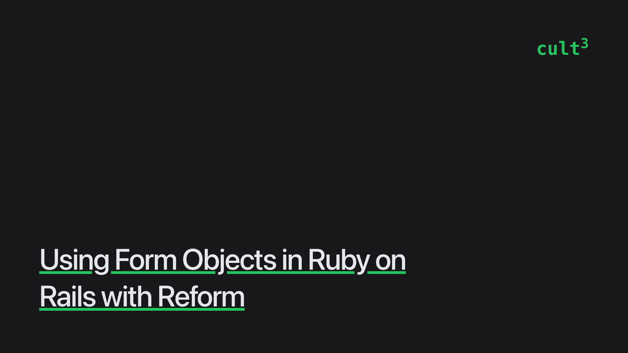 Using Form Objects In Ruby On Rails With Reform Culttt