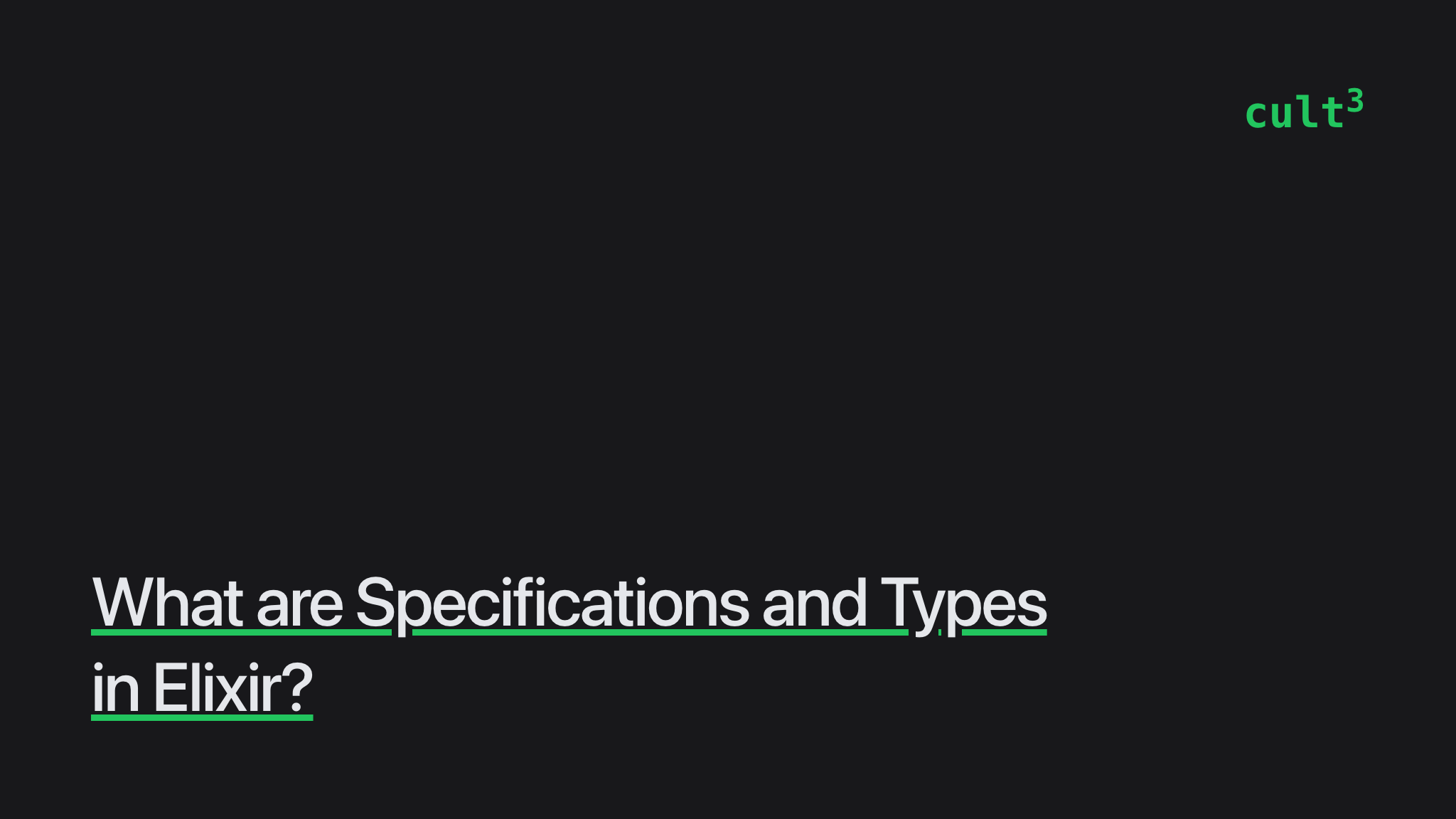 What Are Specifications And Types In Elixir Culttt